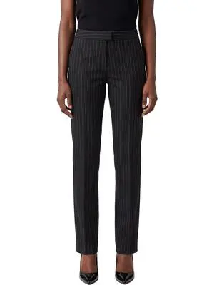 ANDAMANE Pinstriped Skinny Trousers In A Wool And Cotton Blend