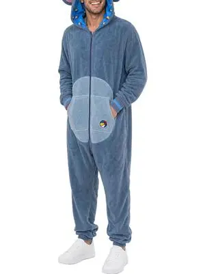Opposuits Elephant Hooded Fleece Jumpsuit - Grey