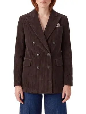 CIRCOLO 1901 Double-breasted Corduroy Blazer With Flap Pockets