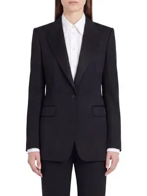 Dolce & Gabbana Single-breasted Cropped Blazer In Viscose Blend With Lapels - Black