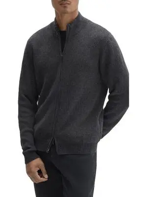 Robert Barakett Idris Full Zip Mock Neck Sweater Black