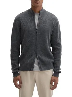 Robert Barakett Idris Full Zip Mock Neck Sweater Slate