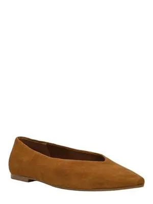 Anne Klein Dakota Skimmer Flat - Chestnut Suede