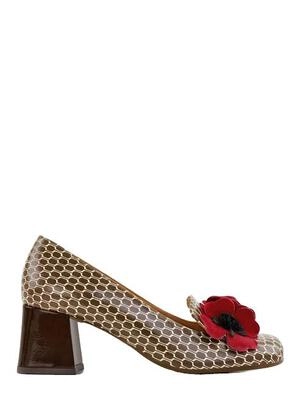 CHIE MIHARA Mukai49 Geometric Print Mixed-material Leather Shoes