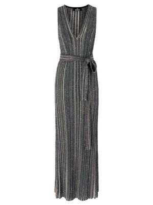 Missoni Long Knit Dress With Sequins And V-neck - Multicoloured
