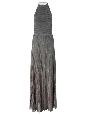 Missoni Long Viscose Lamé Dress With Open Back - Beige