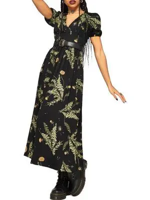 DISTURBIA Cimora Puff Sleeve Maxi Dress - Black