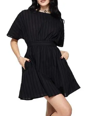DISTURBIA Blythe Tie Back Mini Dress - Black