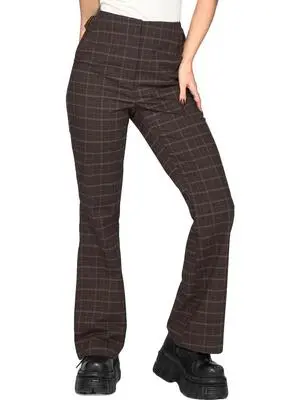 DISTURBIA Fran Baby Boot Flare Trouser - Brown