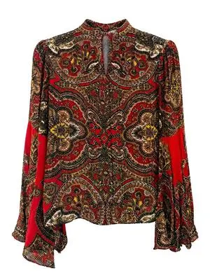ALICE + OLIVIA Wella Bell-sleeve Top