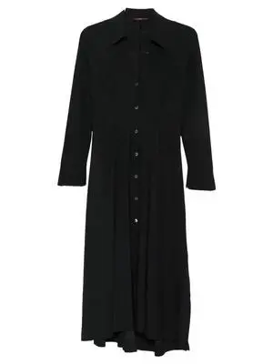 HIGH Button-up Long-sleeve Midi Dress