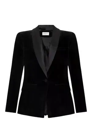 Balmain Velvet Shawl-lapel Blazer - Black