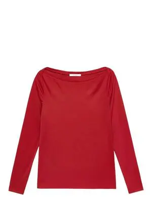 Malìparmi Plane Poly Long-sleeve Boat-neck T-shirt Red