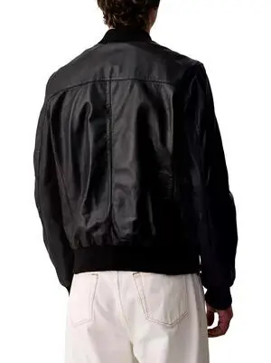 AERONAUTICA MILITARE Logo-plaque Leather Jacket - Black