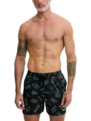 Nike Logo-print Drawstring Swim Shorts - Black