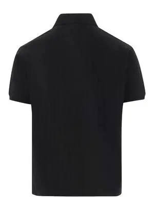 Emporio Armani Textured Polo Shirt - Black