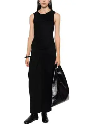 ENTIRE STUDIOS Draped Sleeveless Maxi Dress - Black