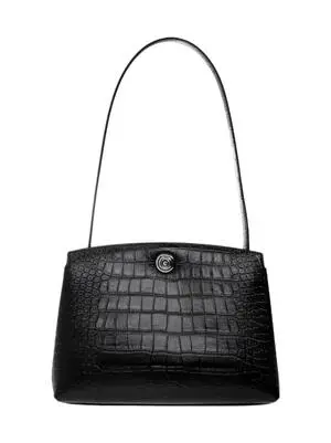 LIFFNER Pushlock Croc-effect Clutch Bag - Black