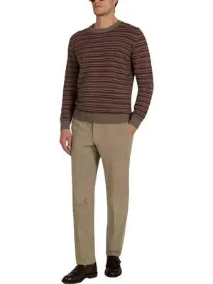 SLOWEAR Geelong-wool Jacquard-knit Sweater - Brown