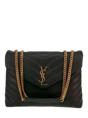 Saint Laurent 2020s Medium Loulou Shoulder Bag - Black