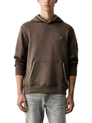 Paul & Shark Logo-embroidered Tipped Hoodie - Brown