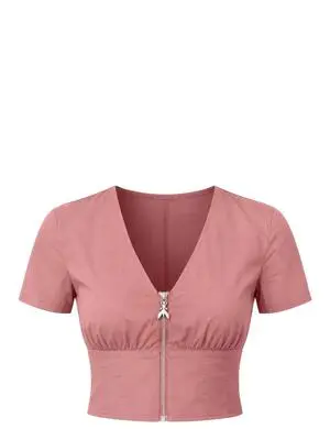 PATRIZIA PEPE Zip-up Bow-detail Top
