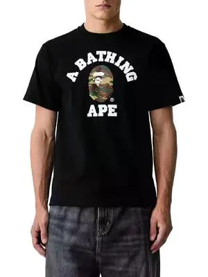 A BATHING APE College Camo-print T-shirt - Black