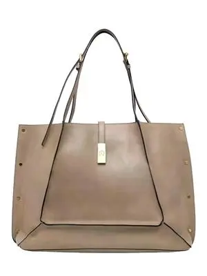 POLLINI Stud-embellished Leather Shoulder Bag - Neutrals