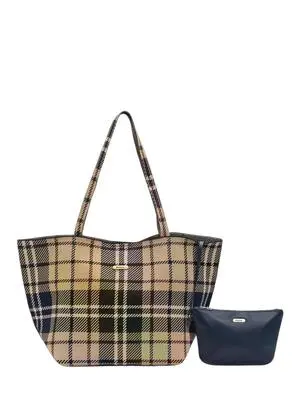 Barbour Large Layla Tartan Tote Bag - Blue