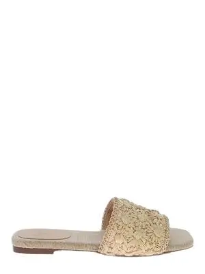CastaÑer Pisa Floral-raffia Flat Sandals Neutrals