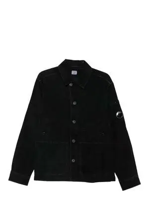 C.P. COMPANY Lens-detail Corduroy Jacket - Black