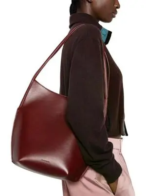 JIL SANDER Kante Logo-debossed Leather Tote Bag - Red