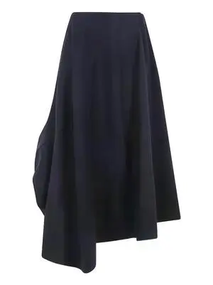 Comme Des Garçons Asymmetric Draped Midi Skirt - Blue