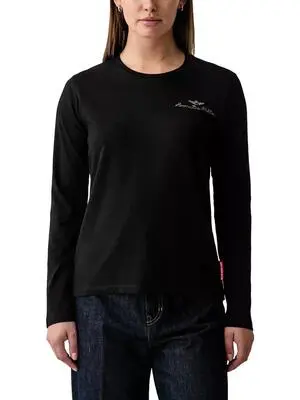 AERONAUTICA MILITARE Logo-embroidered Long-sleeve T-shirt - Black