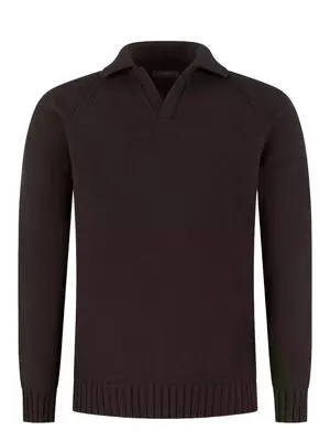 ZANONE Raglan-sleeve Polo-collar Sweater - Brown
