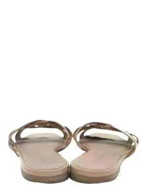 Saint Laurent Tribute Leather Sandals Neutrals