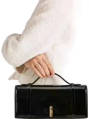 MALONE SOULIERS May Patent Leather Tote Bag Black