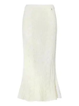 Liu Jo Knit Midi Skirt - White