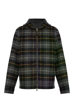 Woolrich Check-pattern Hooded Jacket - Grey
