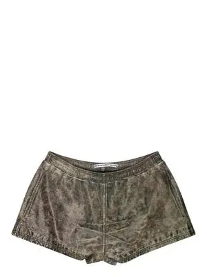 Alexander Wang Elasticated-waistband Leather Shorts Brown