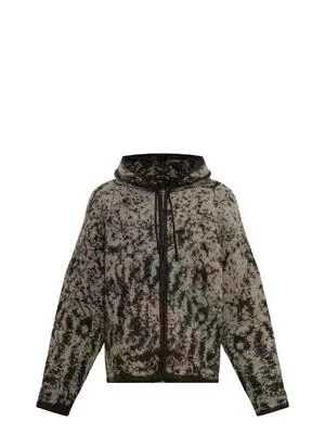 ROA Abstract-pattern Zip-up Hoodie - Brown