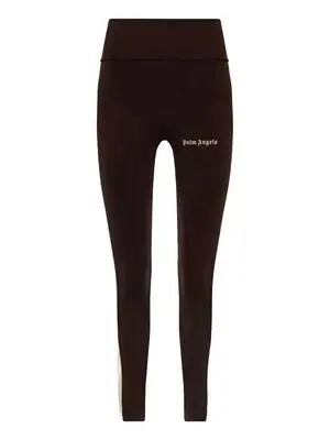 Palm Angels Logo-print Side-stripe Leggings - Brown