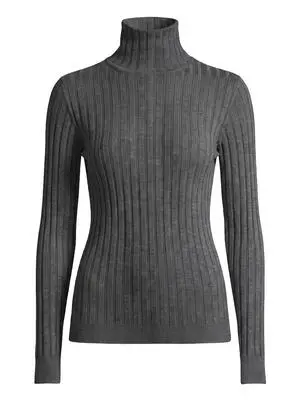 Peserico Ribbed Roll-neck Sweater - Grey