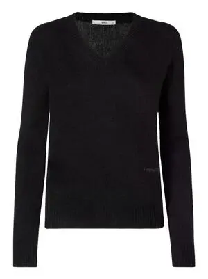 Fendi V-neck Cashmere Sweater Black