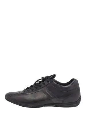 SANTONI Leather-trim Lace-up Sneakers