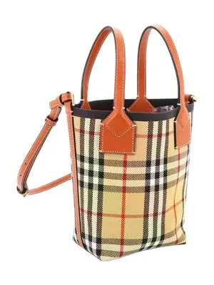 BURBERRY London Tote Vintage Check Canvas Mini Shoulder Bag