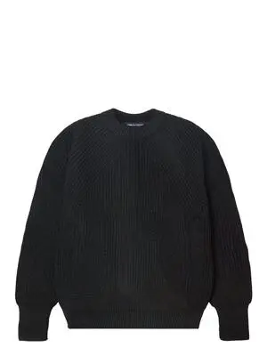 Comme Des Garçons Ribbed-knit Raglan-sleeve Sweater - Black