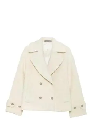 Tagliatore Sheila Double-breasted Bouclé Coat - Neutrals