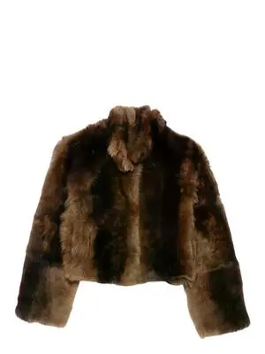 NOUR HAMMOUR Cropped Shearling Jacket