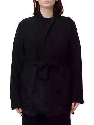 Fabiana Filippi Platinum Lace-trim Belted Cardigan - Black